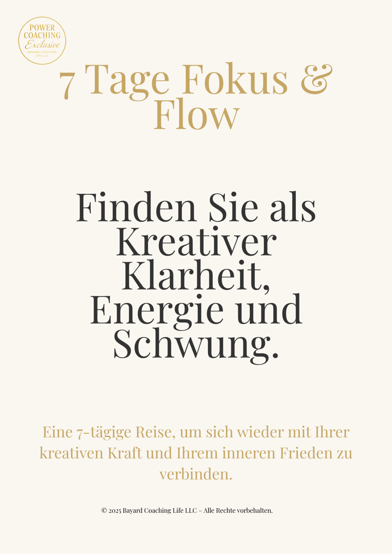 7 Tage Focus & Flow - Coaching for Change & Personal Development